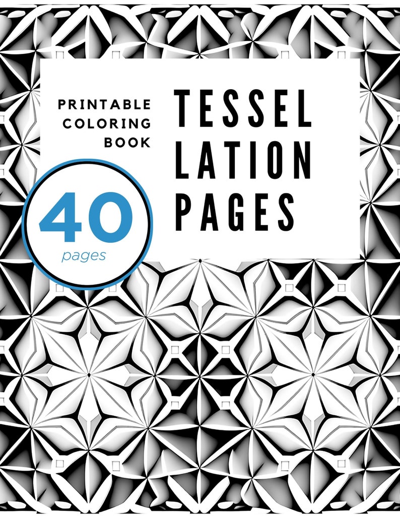 Coloring Pages - Tessellations (40 Pages) | for Kids and Adults - Etsy