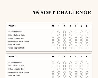 75 Medium Challenge, 75 Medium Challenge Tracker, Daily Habits, Habit ...