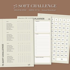 75 Soft Challenge, 75 Soft Challenge Tracker, Daily Habits, Habit ...