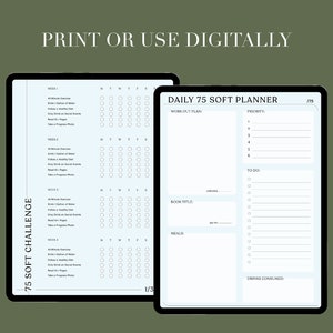 75 Soft Challenge, 75 Soft Challenge Tracker, Daily Habits, Habit Tracker, Digital File, A4/A3 ...