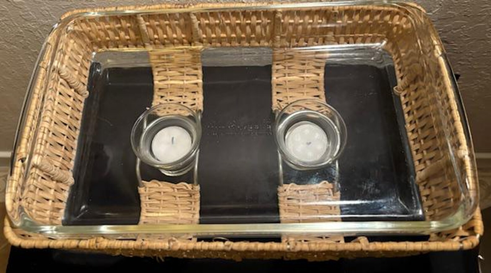 Vintage Clear Pyrex Rectangular Casserole Dish With Wicker Stand & 2 ...