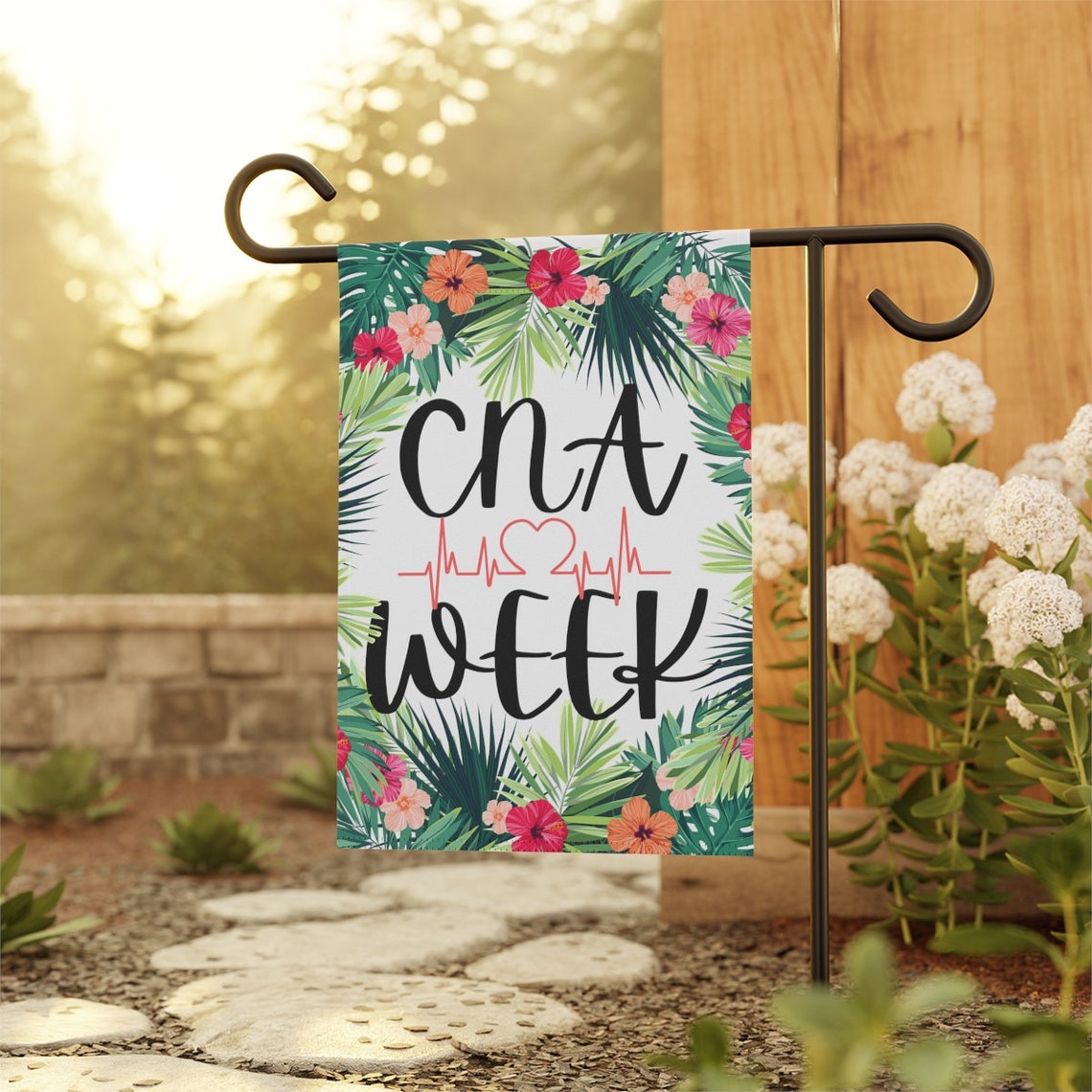 CNA Week Sign Garden & House, Work Banner Caregiver, Healthcare Worker ...