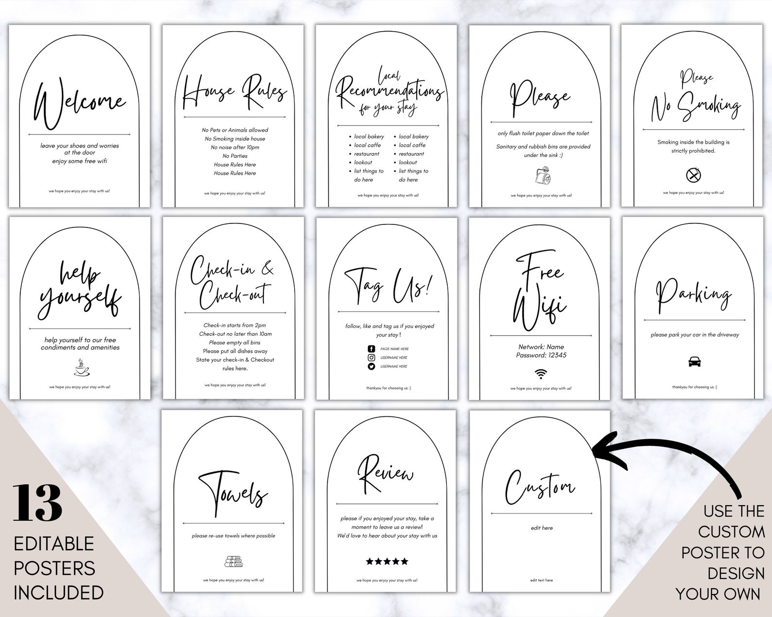 Airbnb Templates Bundle, Editable Airbnb Welcome Book Template ...