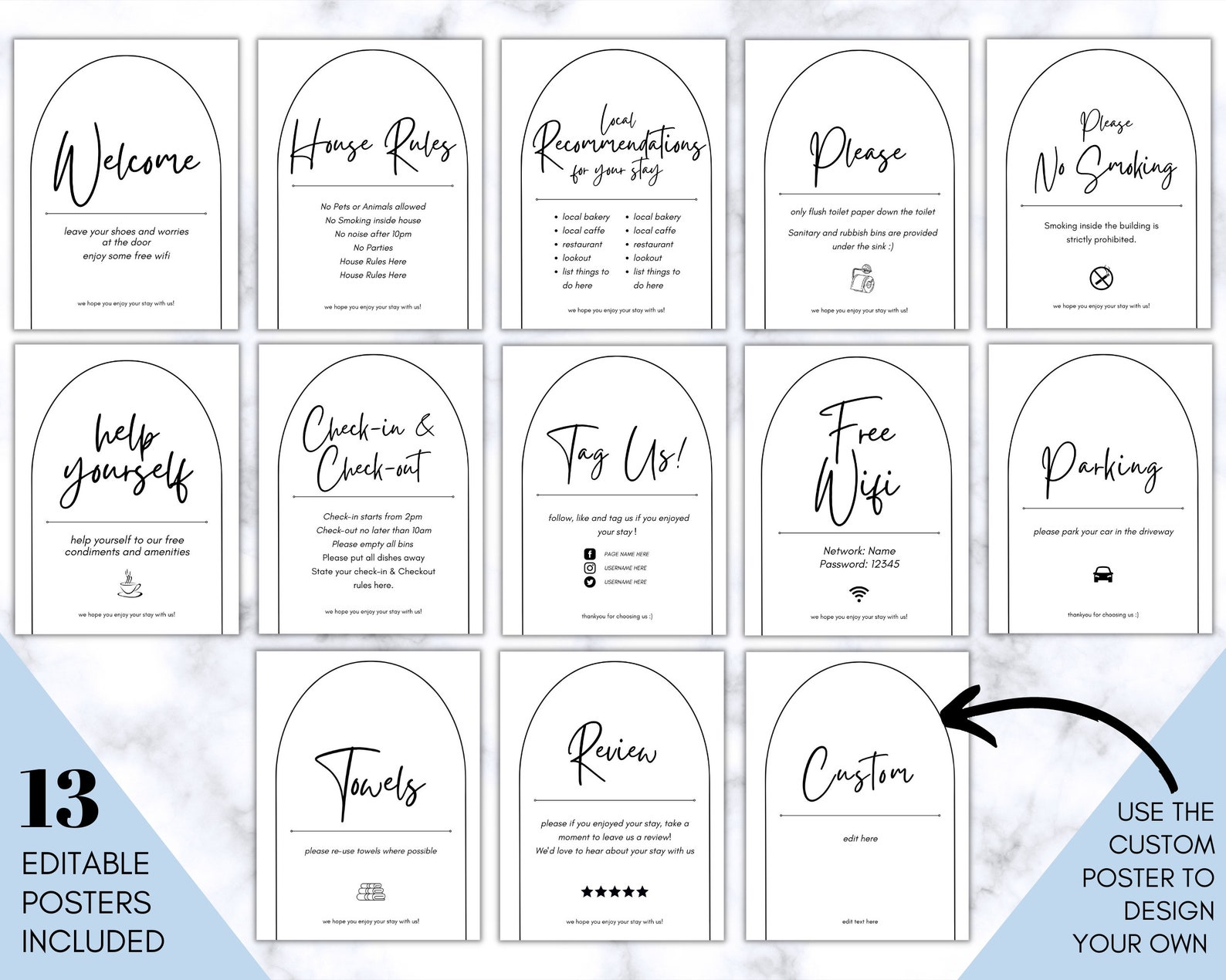 Airbnb Templates Bundle, Editable Airbnb Welcome Book Template ...