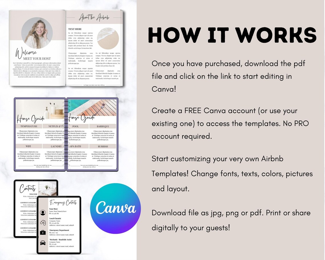 Airbnb Templates Bundle, Editable Airbnb Welcome Book Template ...