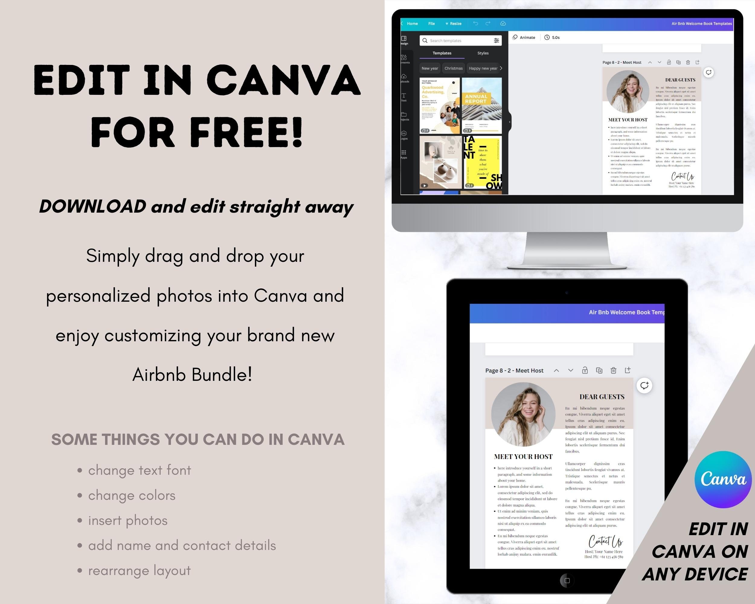 Airbnb Templates Bundle Editable Airbnb Welcome Book - Etsy