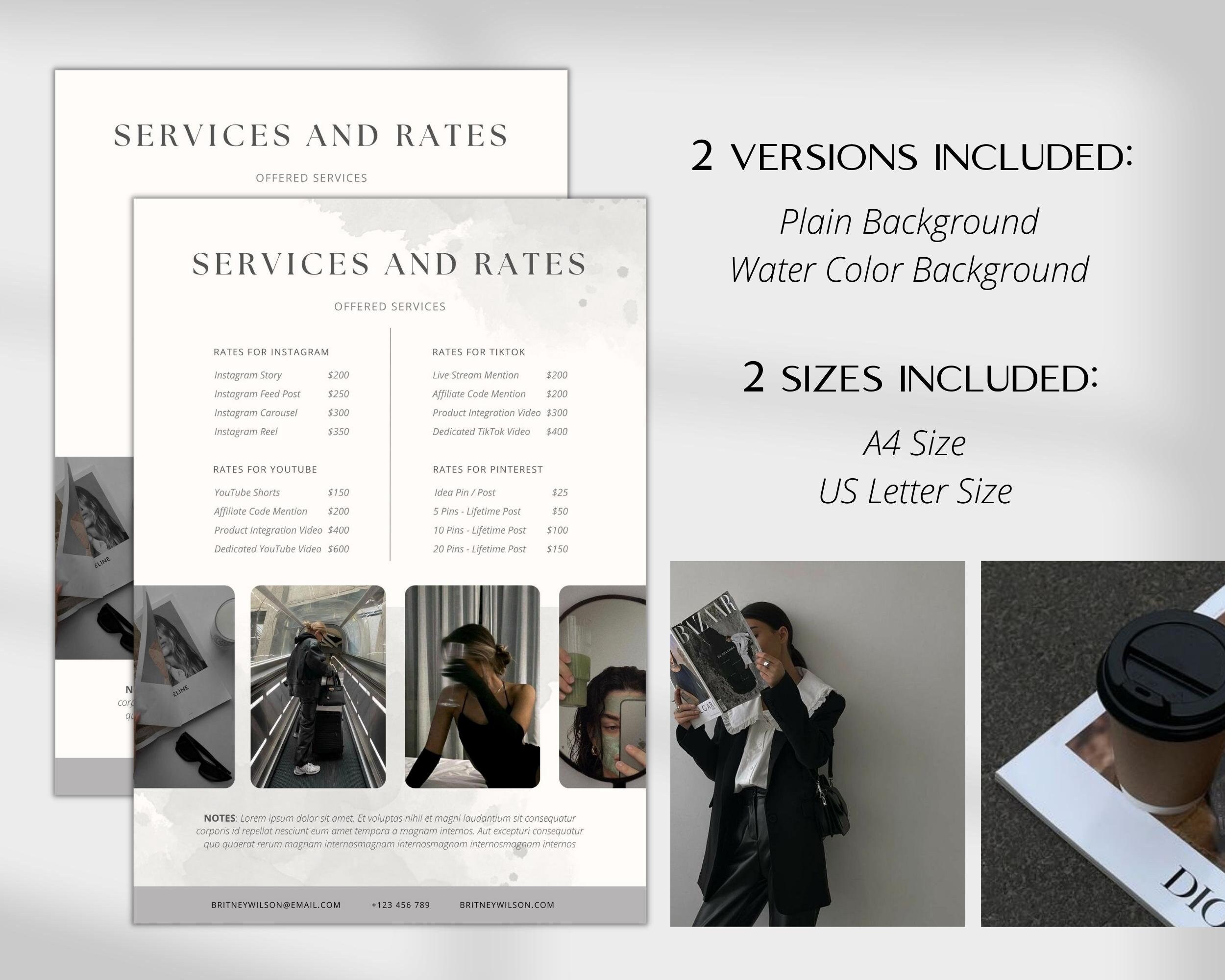 2 Page Social Media Kit Template, Editable Media Kit, Influencer Media ...