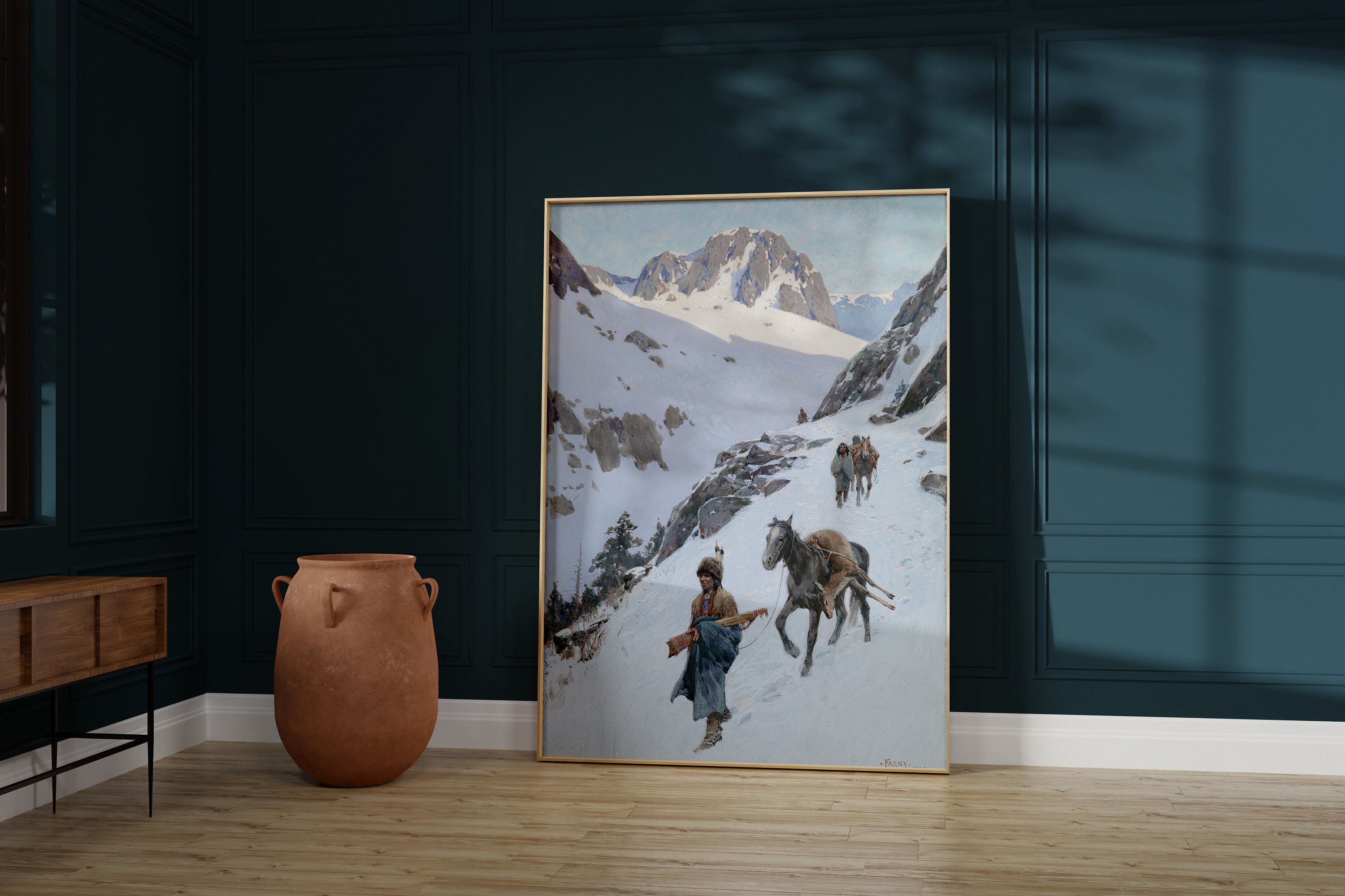 Winter Native American Vintage Artwork Printable - Etsy