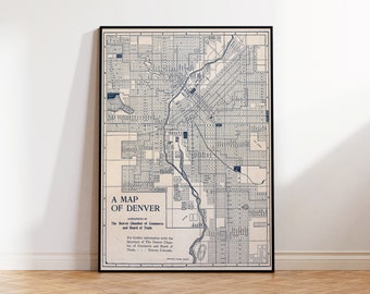 Denver Map Vintage - Etsy