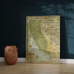 Vintage California Map | Artwork Printable - Etsy