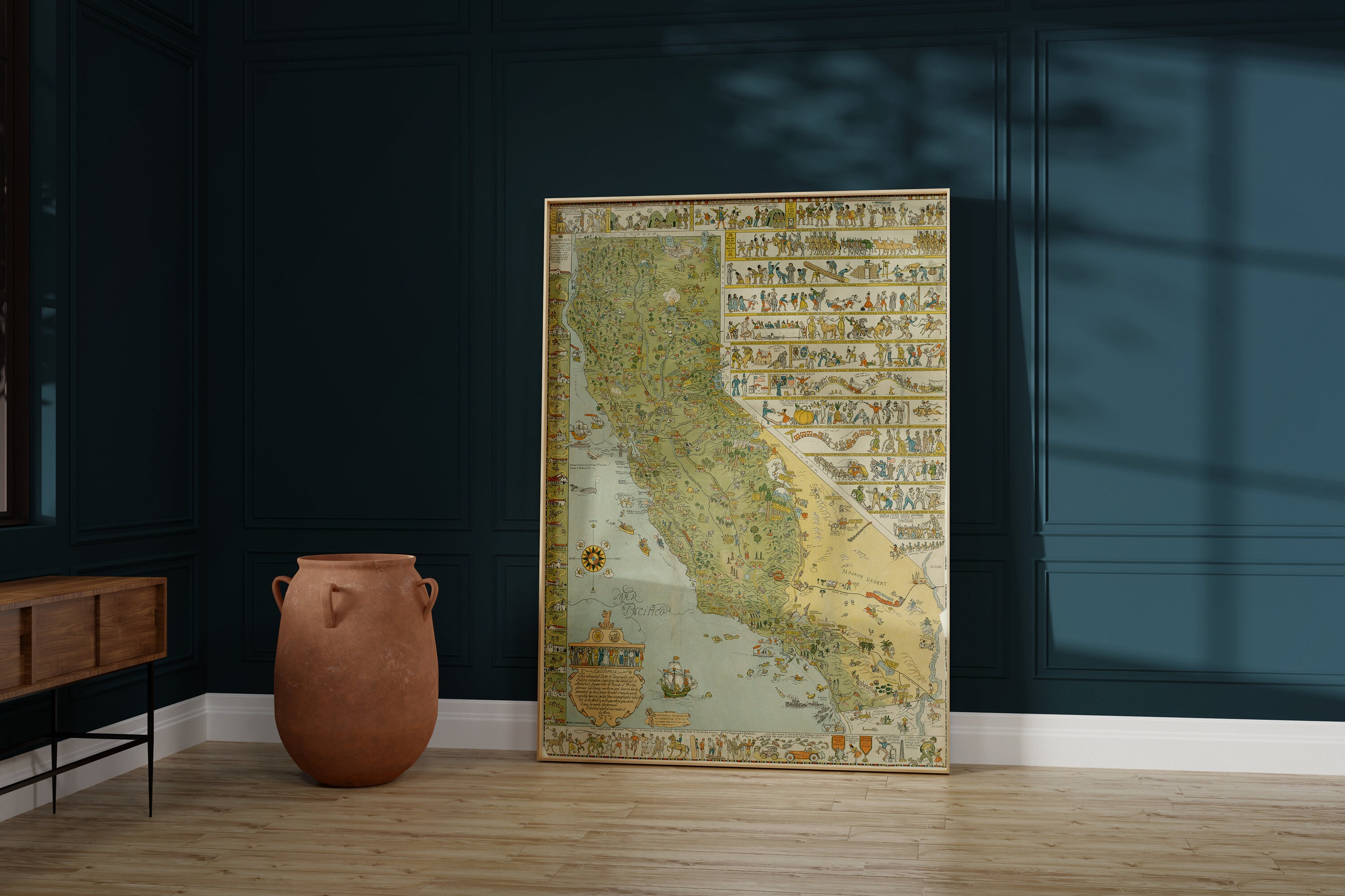 Vintage California Map | Artwork Printable - Etsy