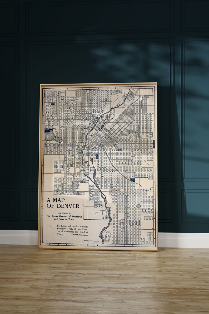 Vintage Denver Map | Artwork Printable - Etsy