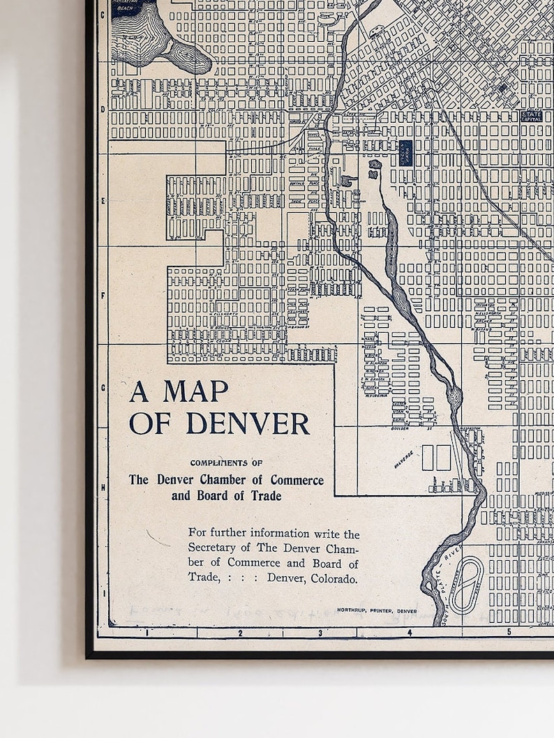 Vintage Denver Map | Artwork Printable - Etsy