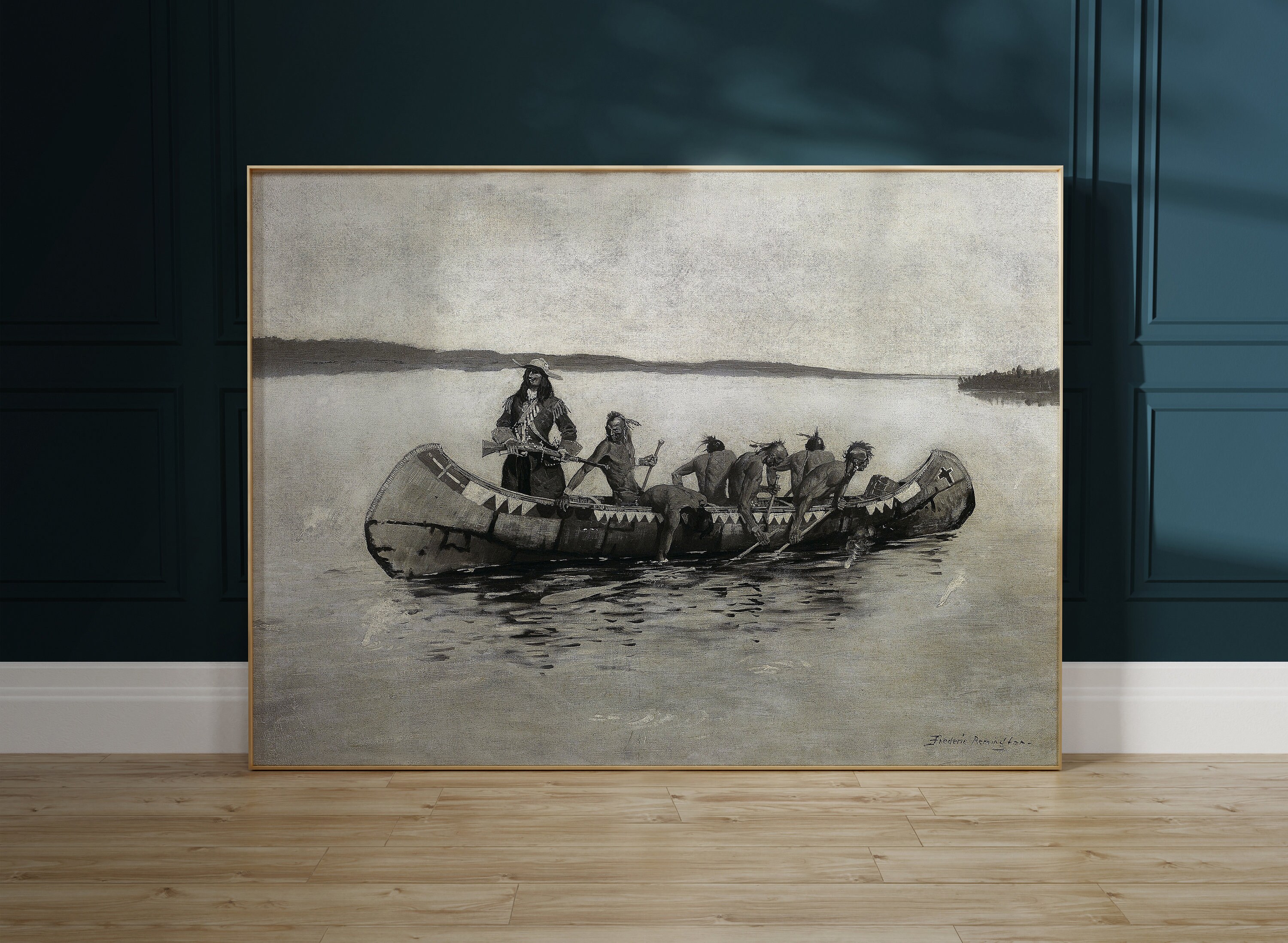 Native American Kayak | Vintage Artwork Printable - Etsy