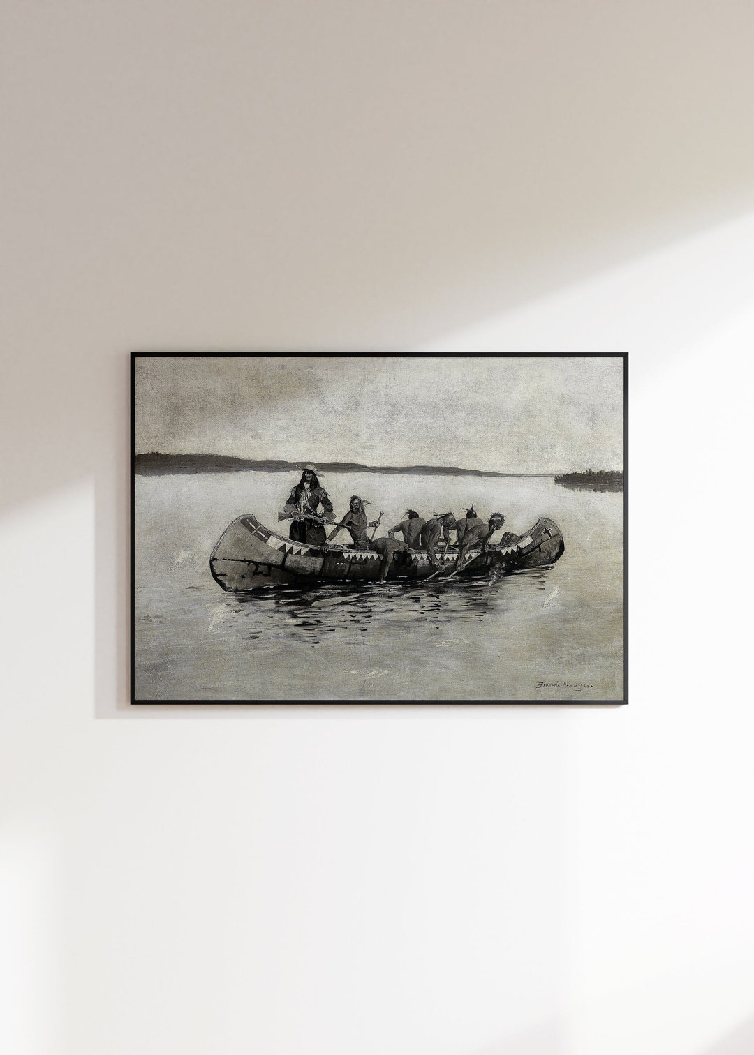 Native American Kayak | Vintage Artwork Printable - Etsy