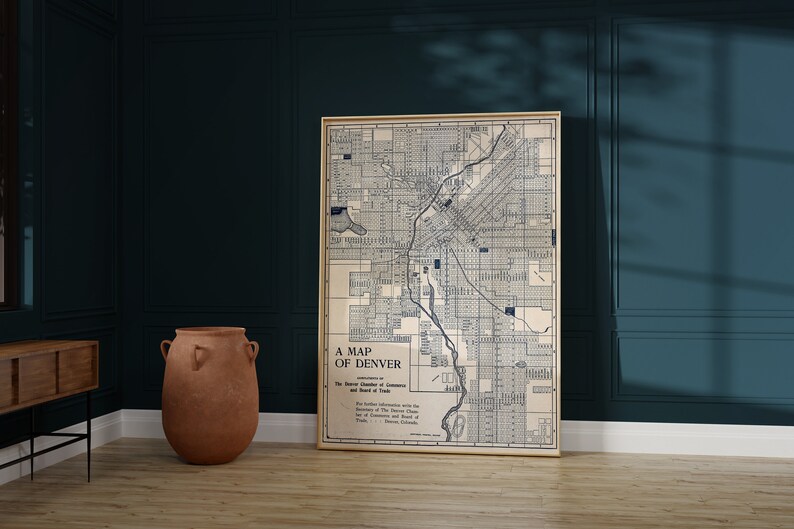 Vintage Denver Map | Artwork Printable - Etsy