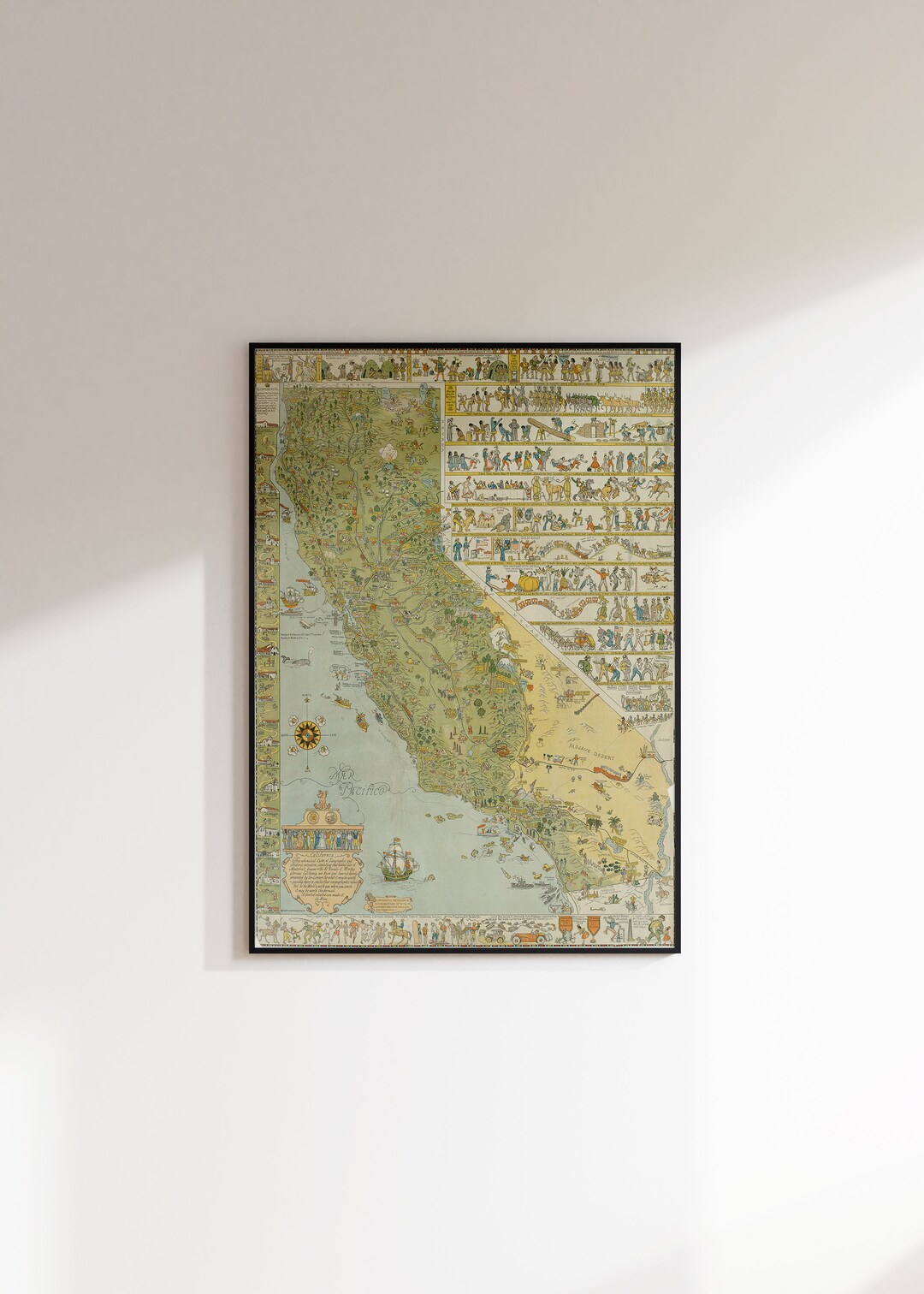 Vintage California Map | Artwork Printable - Etsy