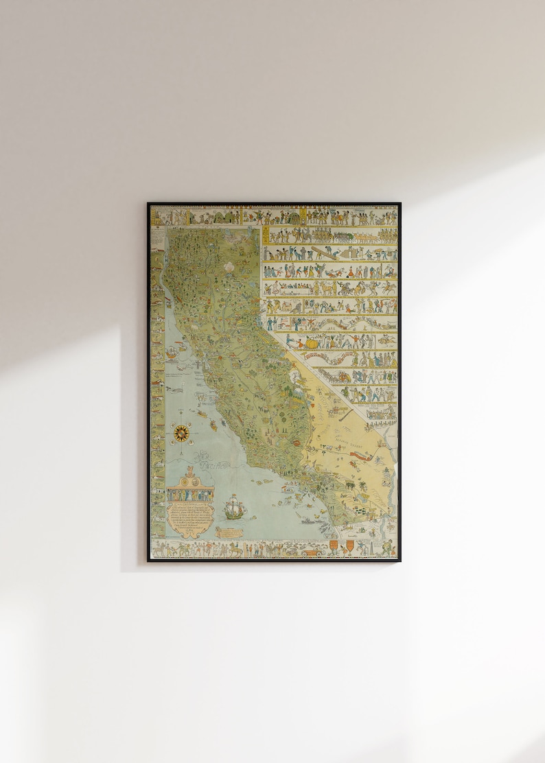 Vintage California Map | Artwork Printable - Etsy