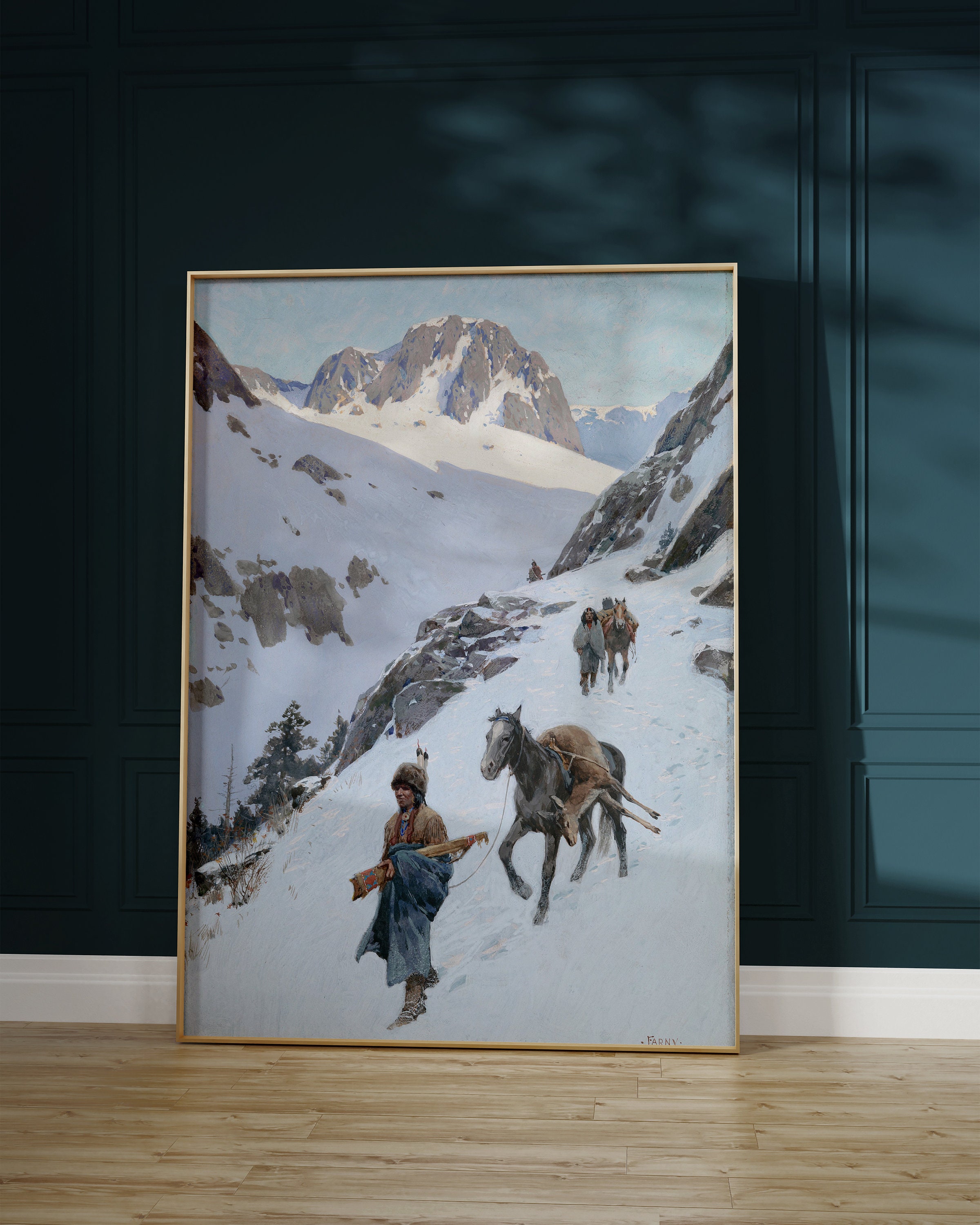 Winter Native American Vintage Artwork Printable - Etsy