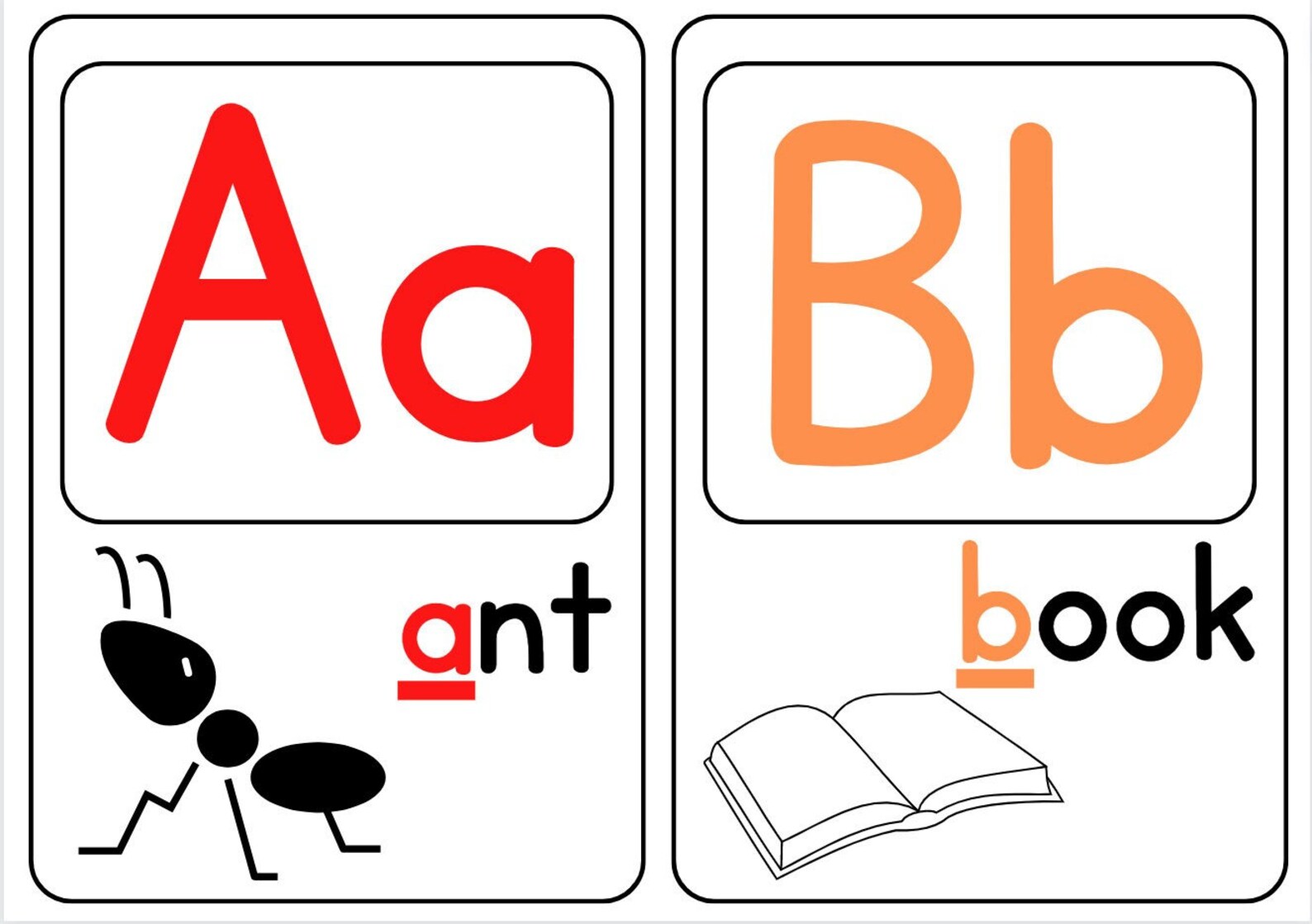 Simple Alphabet Flashcards - Etsy