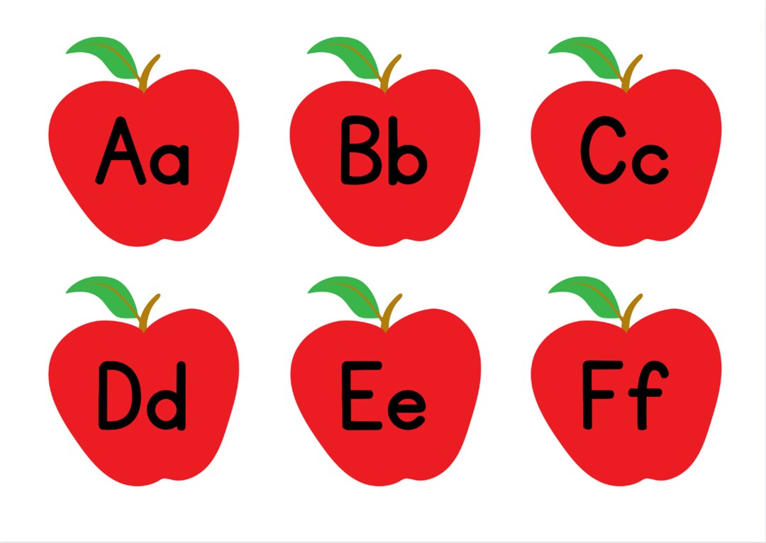 Red Apple Letters - Etsy