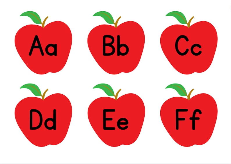 Red Apple Letters - Etsy