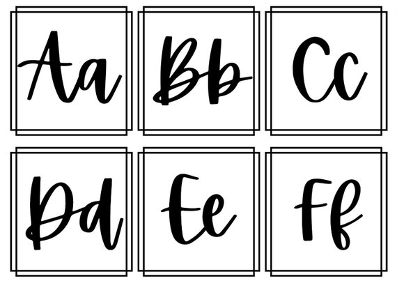 Alphabet Cards Flashcards Word Wall Letter Wall - Etsy