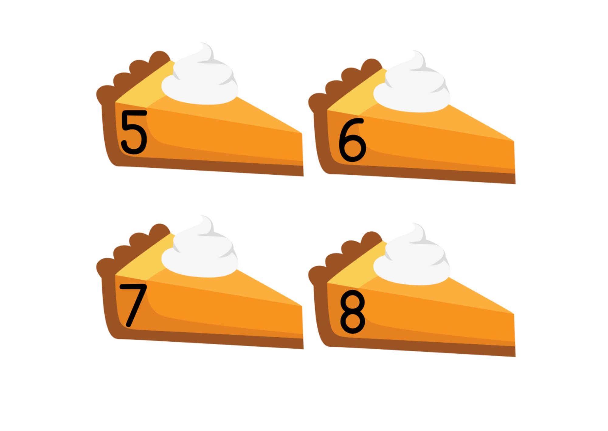 Pumpkin Pie Numbers 1-100 - Etsy