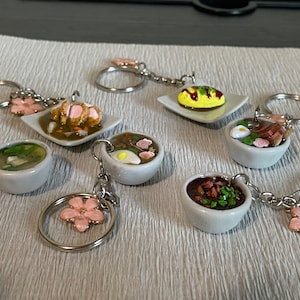 Mini Ramen and Japanese Food Dishes Charms Keychains Realistic Replicas ...
