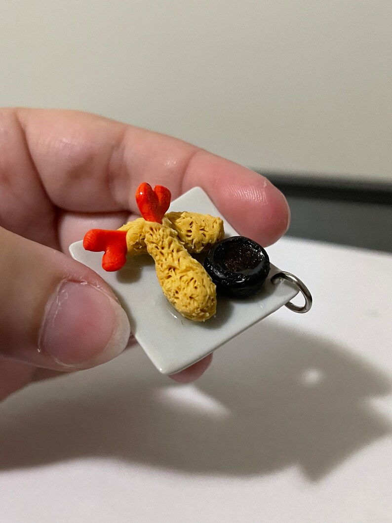 Mini, Shrimp Tempura, Fake Food, Clay Food Keychain, Fake Food Keychain ...