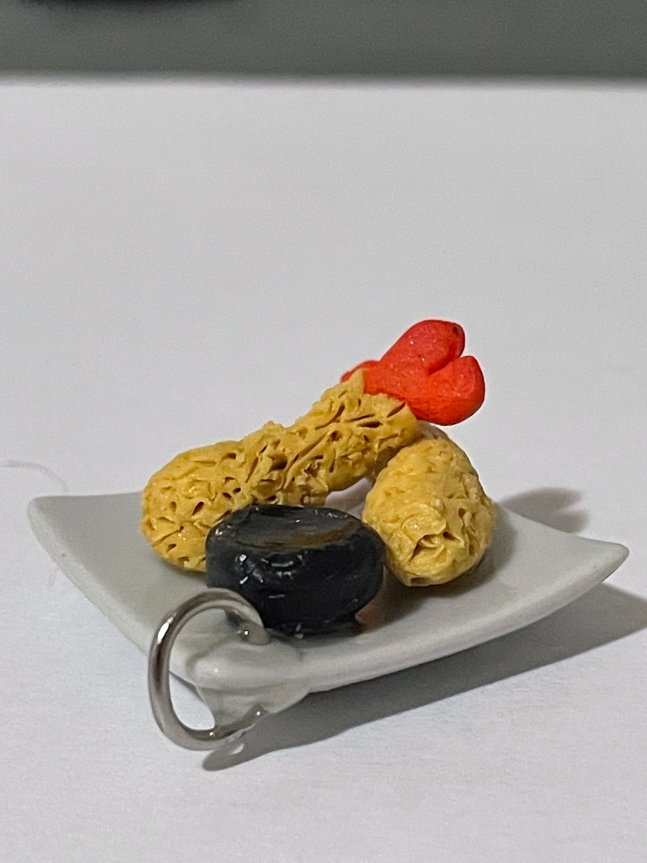 Mini, Shrimp Tempura, Fake Food, Clay Food Keychain, Fake Food Keychain ...
