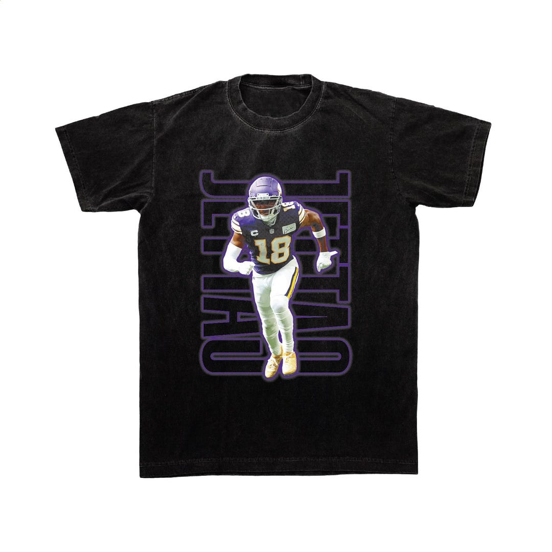 Justin 'JETTAS' Jefferson Bootleg Oversized Tee, NFL Vintage Minnesota ...