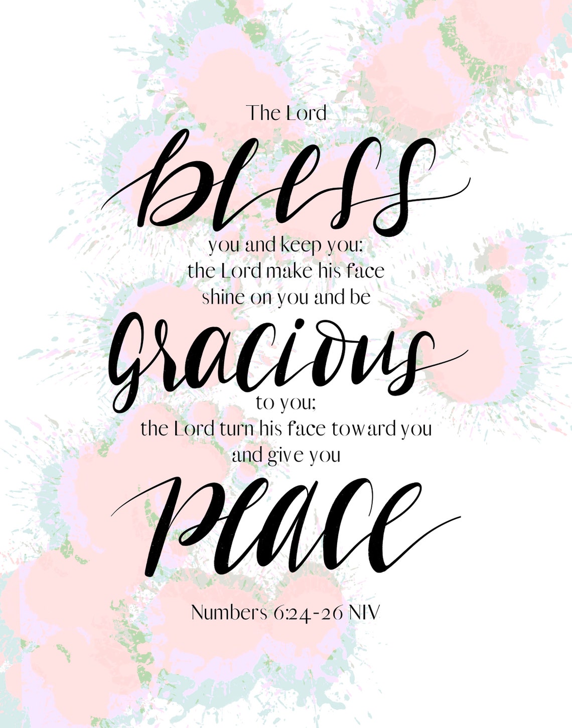 Numbers 6:24-26 Bible Quote Blessing and Favor Prayer - Etsy