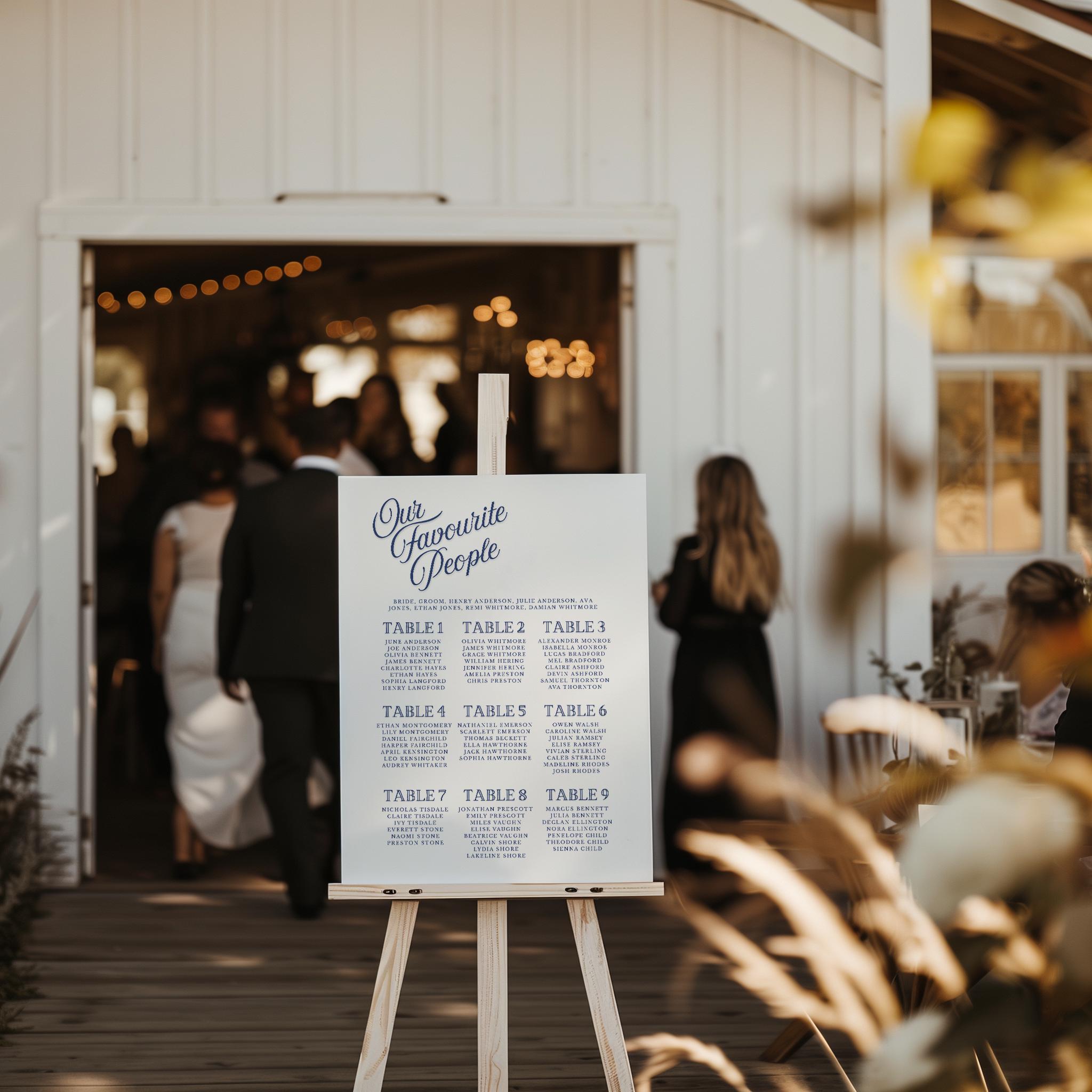 Nautical Wedding Seating Chart Template: Elegant Coastal Reception ...