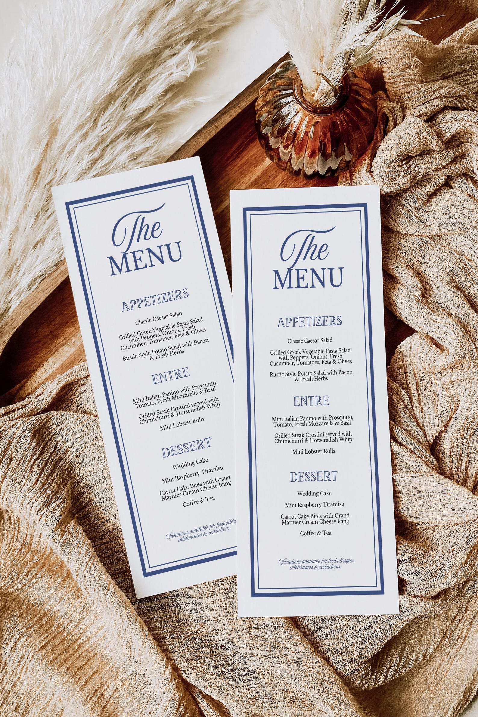 Nautical Wedding Menu Template: Coastal Reception Dinner Card (digital ...
