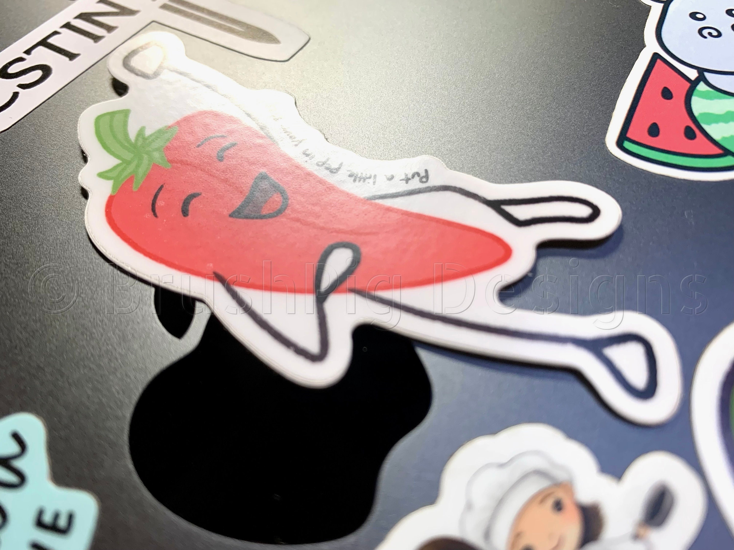 Happy Motivational Pepper Sticker, Pepper Sticker, Waterproof ...