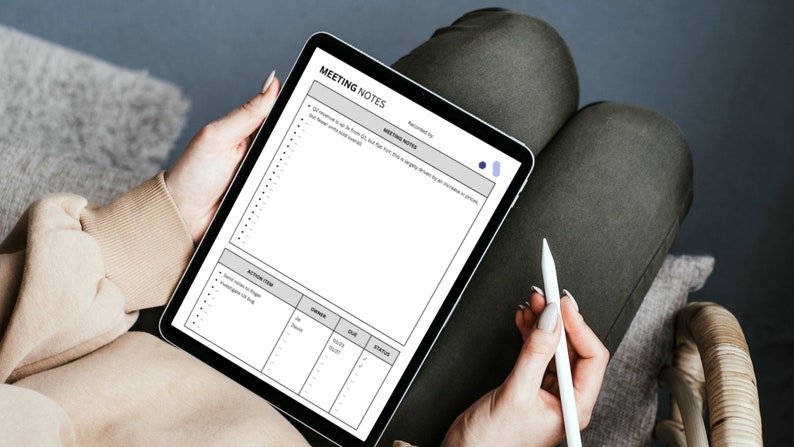 Editable Meeting Notes Template for Google Docs, Meeting Minutes ...