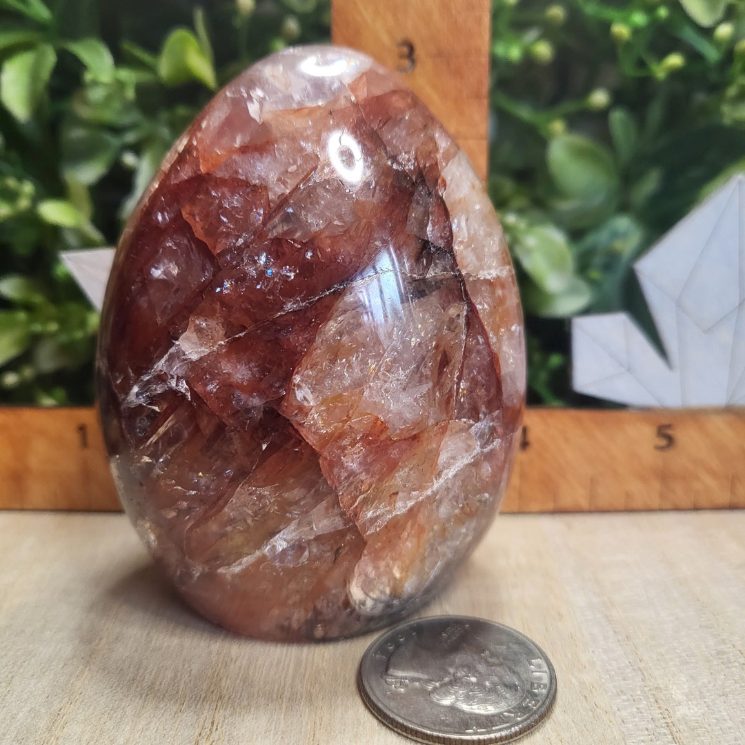 Fire Quartz Free Form Crystal // Rainbow Flashes - Etsy
