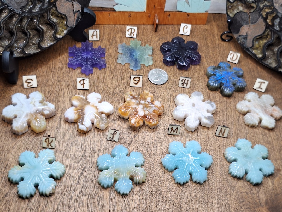 Crystal Snowflake, Flatback Carvings, Mixed Materials - Etsy