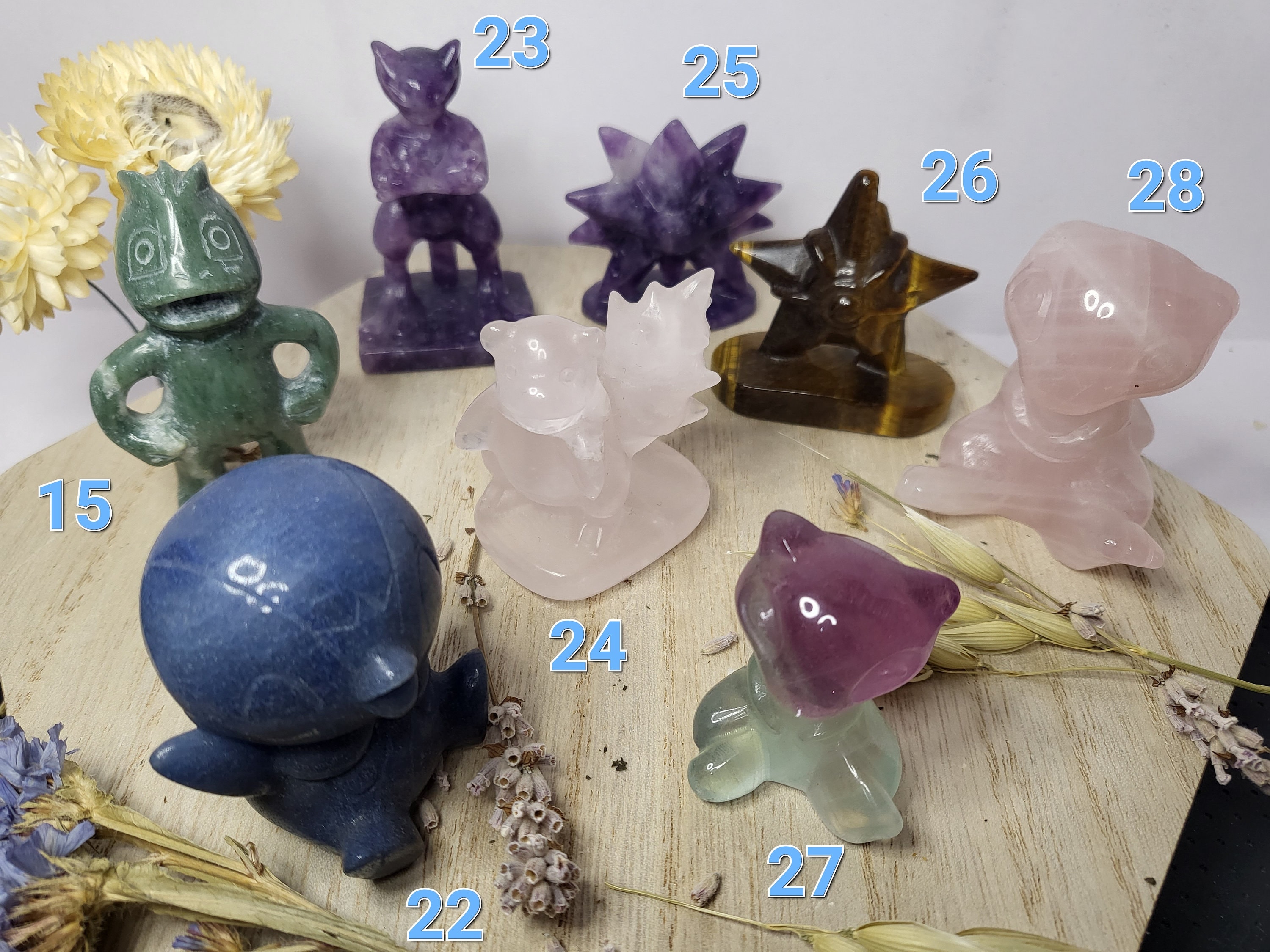 Pokemon Crystal Carvings // Various Materials - Etsy