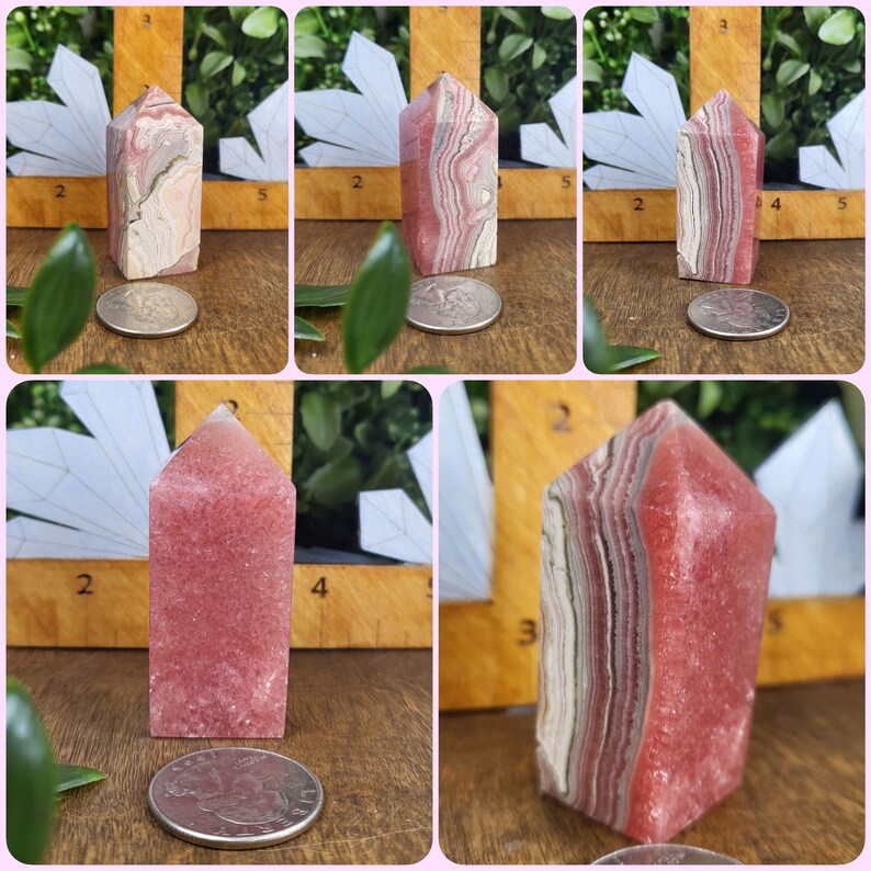 Rhodochrosite Point Crystal – Gemmy Pink Tower (2.11", 2.7oz) - Etsy