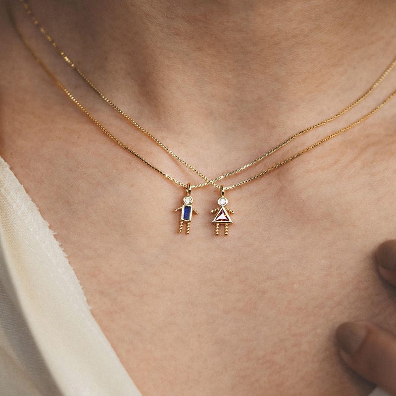 90s Birthstone Necklace - Etsy