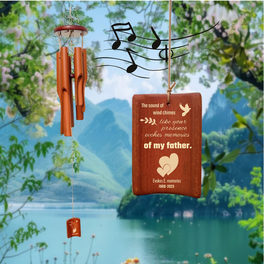 Gift for Father, Wind Chimes in Memory of Father, Wind Chimes in Memory ...