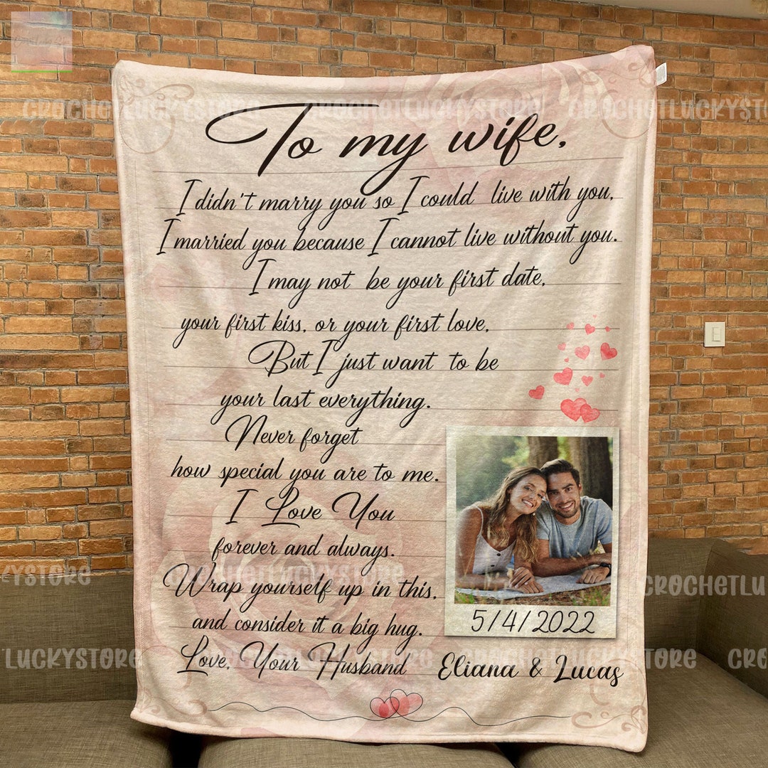 LETTER BLANKET Personalized Love Letter to My Wife, Gift for Him, for ...