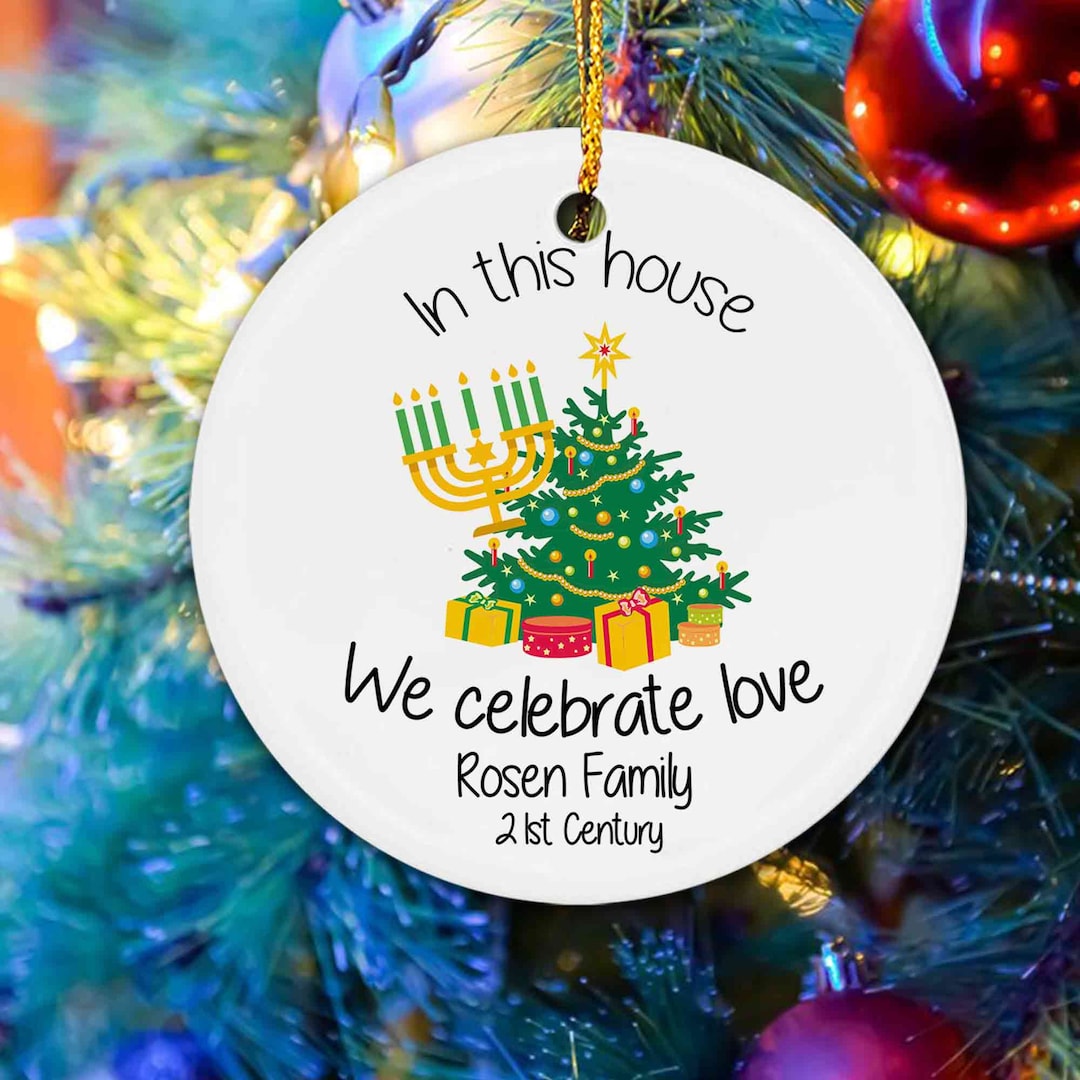Personalized Christmas Ornament, in This House We Celebrate Love ...