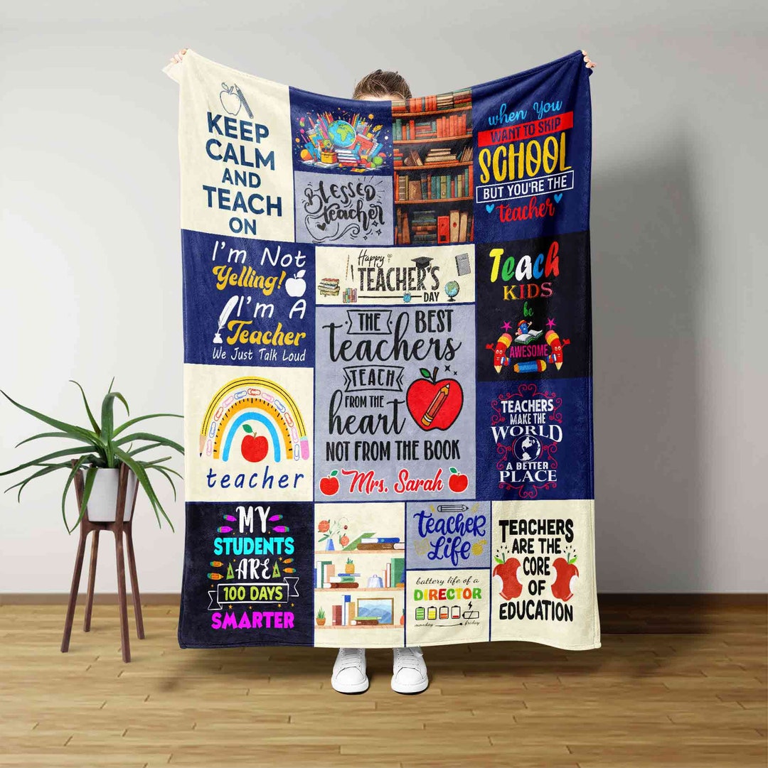 Teacher Blanket, Teacher Appreciation Gifts, Teacher Gifts, Birthday Gifts for Teacher, Custom ...