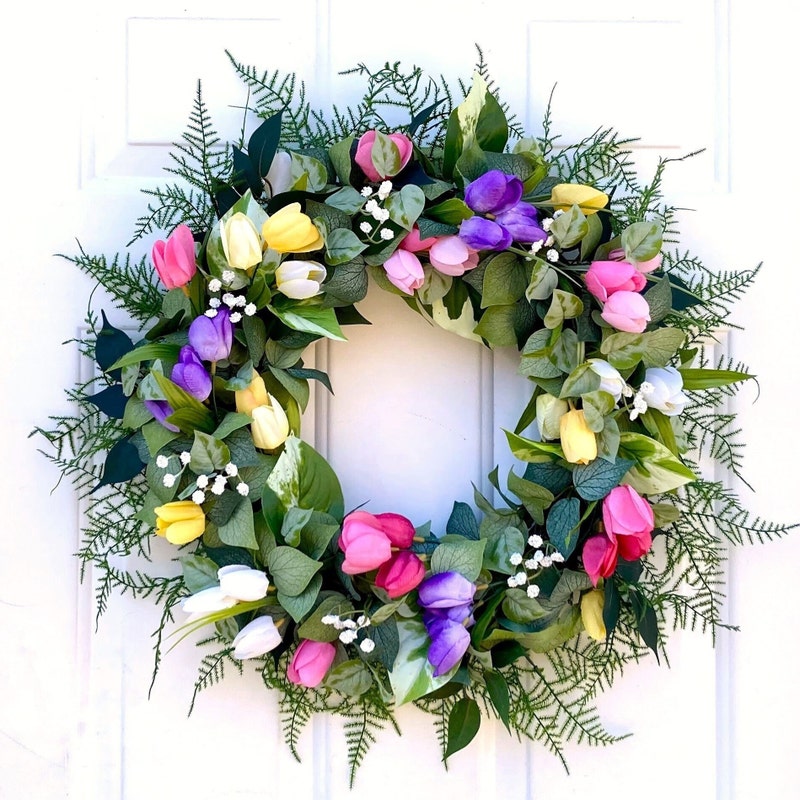 Tulip Wreath - Etsy