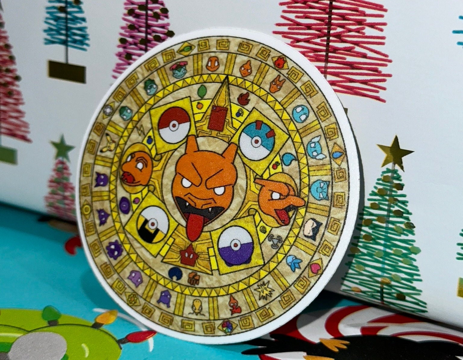 Pokemon Themed Mayan Calendar Sticker - Etsy