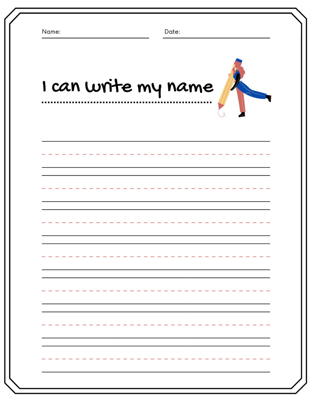 I Can Write My Name - Handwriting Digital Download Worksheet for Early ...