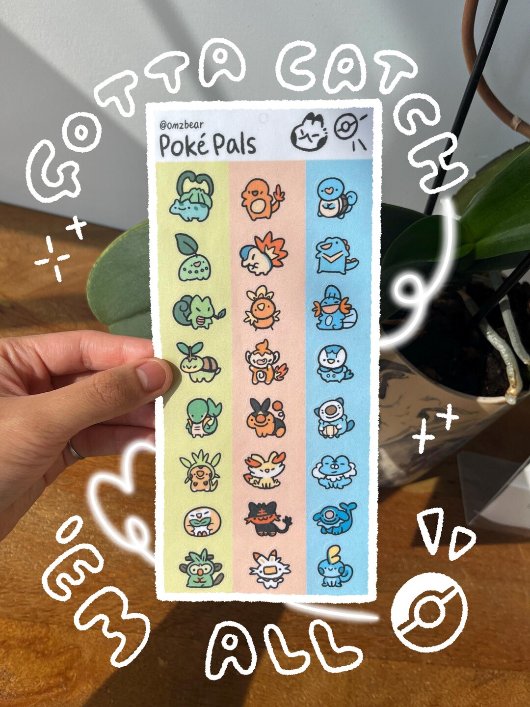 Pokemon Starter Sticker Sheet - Etsy